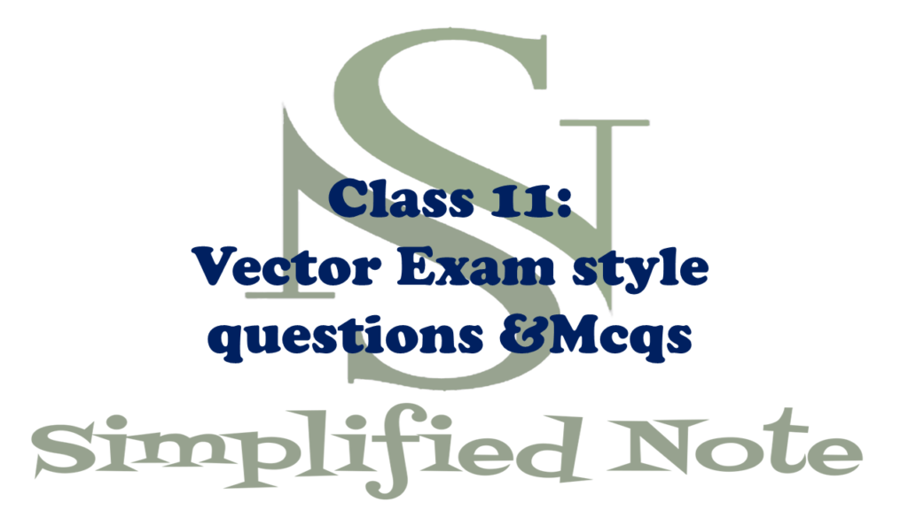 Chapter: Vector (Exam Style Questions & MCQs) – Simplified Note