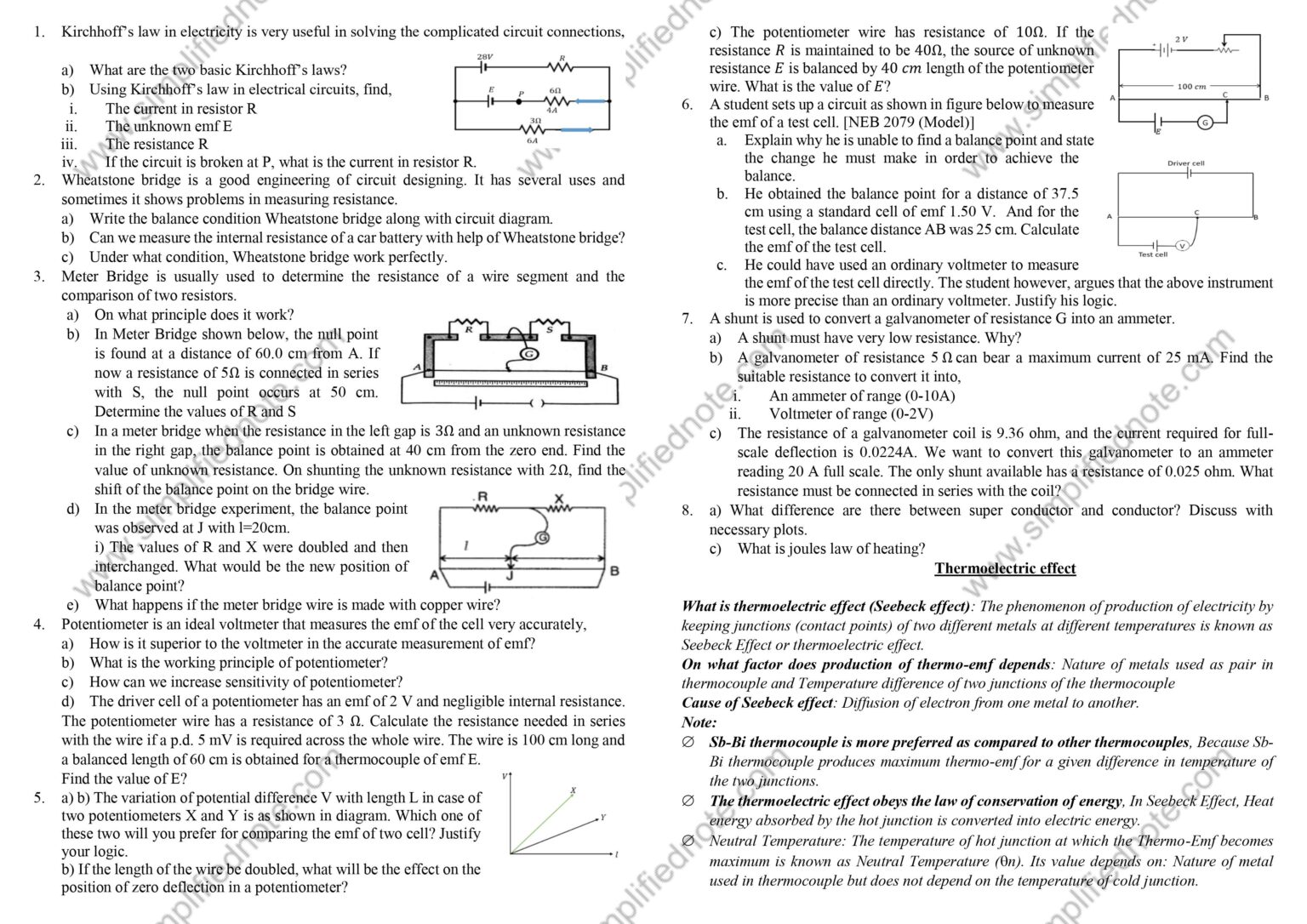 Electricity and magnetism (must solve questions) – Simplified Note